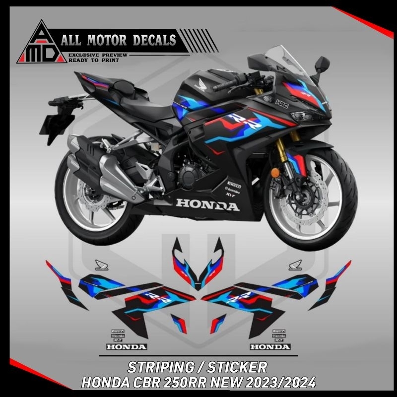 Jual Striping Cbr 250RR New 2023,2024 Livery Bmw Tri Color / Sticker ...