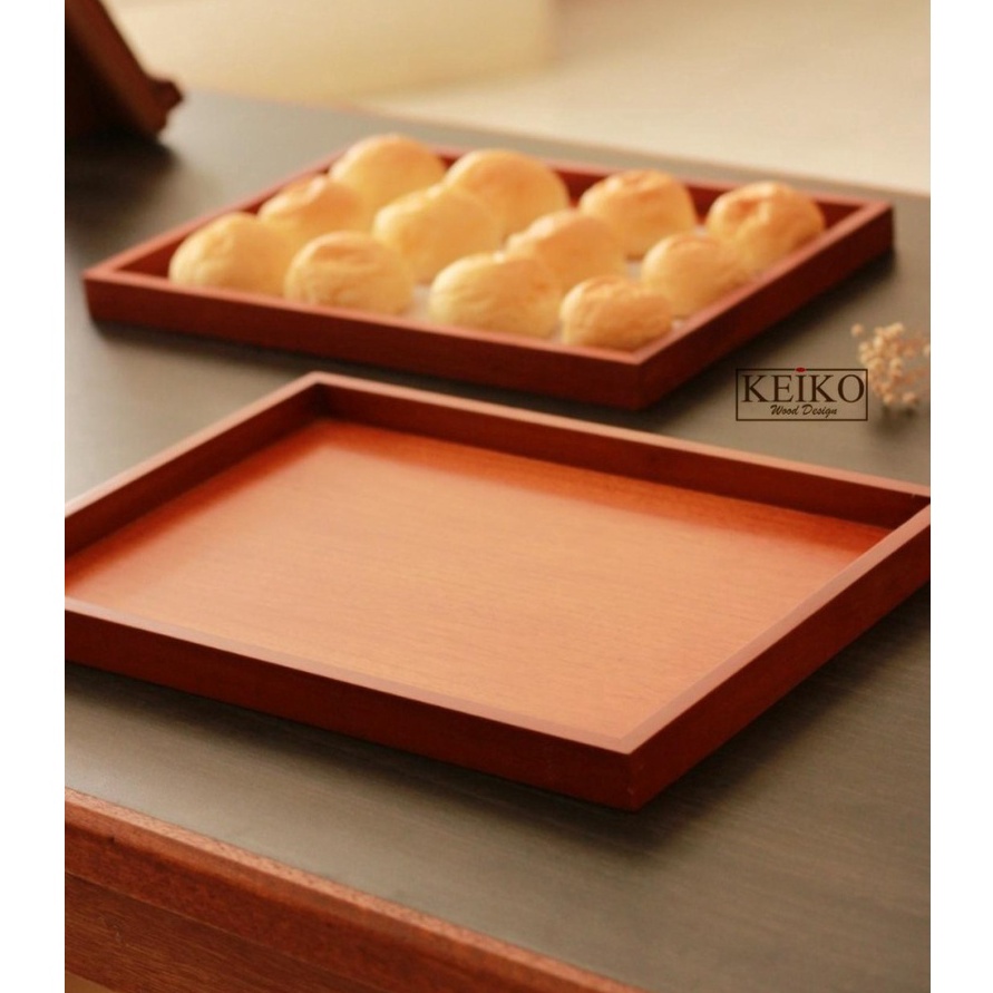 Jual Panpan Tray Nampan kayu Seaguna loyang tray Display Roti Pastry ...