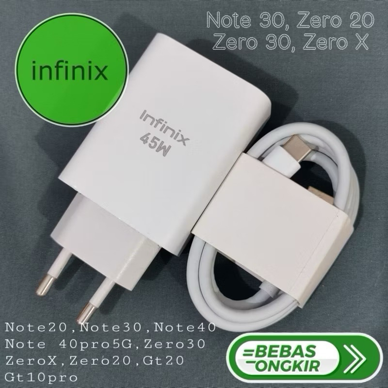 Jual Charger Infinix 45W Super Charge All Round Fast Charge 45W USB ...