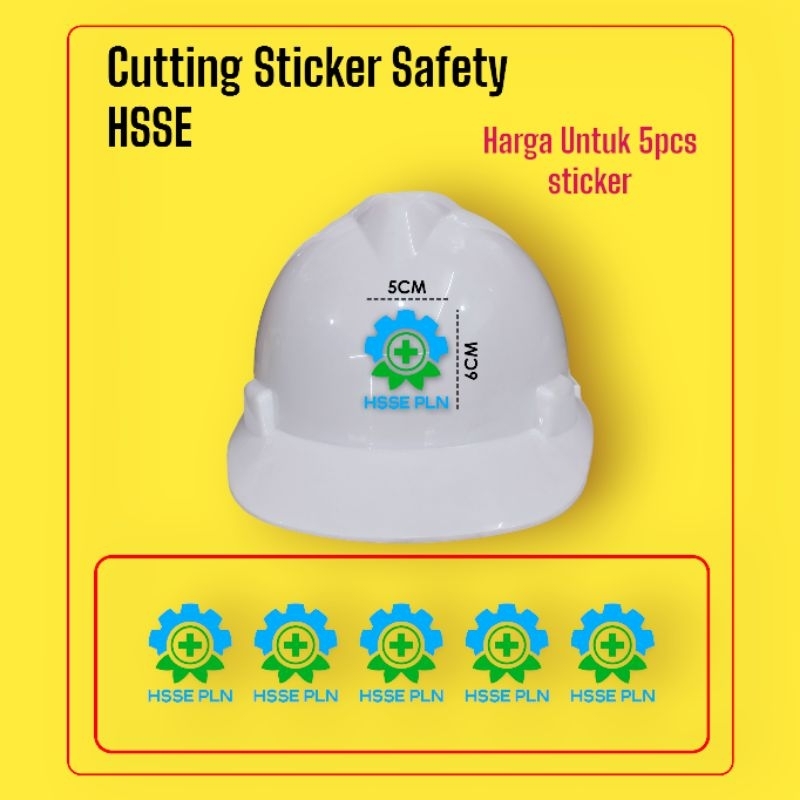 Jual Cutting Sticker HSSE PLN Stiker Helm Safety isi 5pcs | Shopee ...