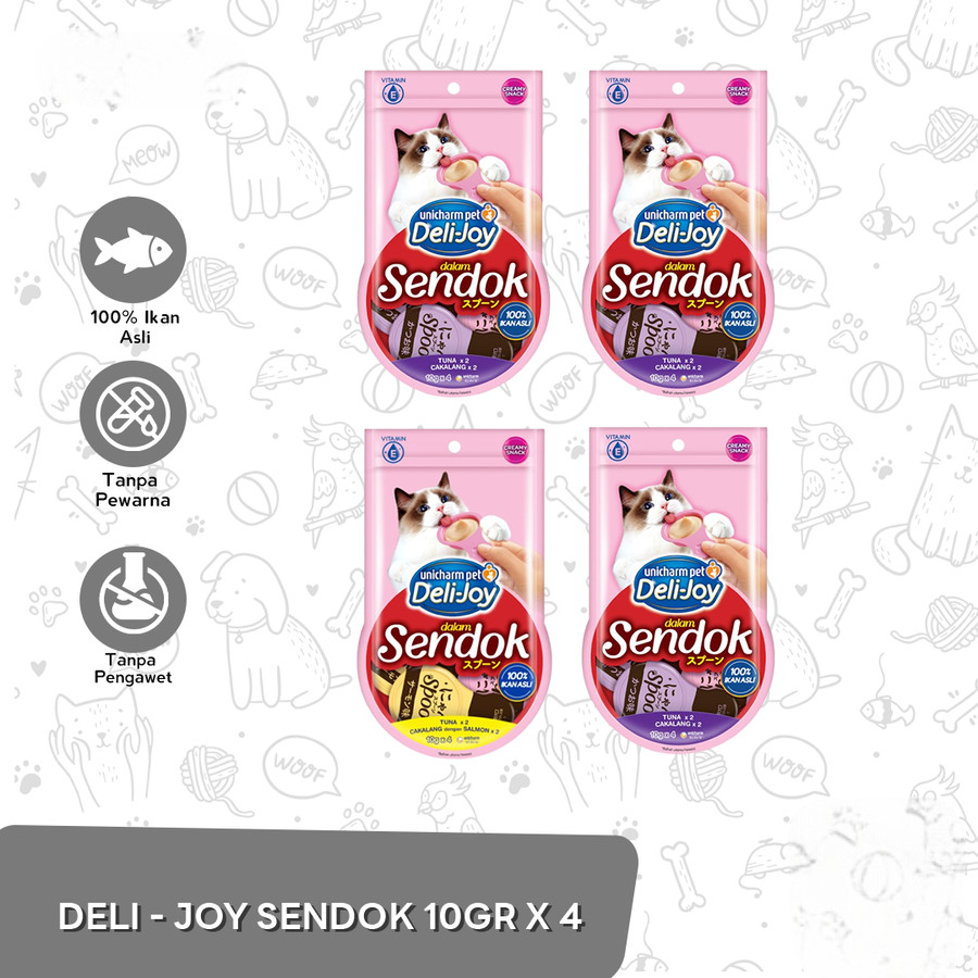 Jual Deli-Joy Sendok 10g x 4pcs Snack Makanan Kucing Premium | Shopee ...