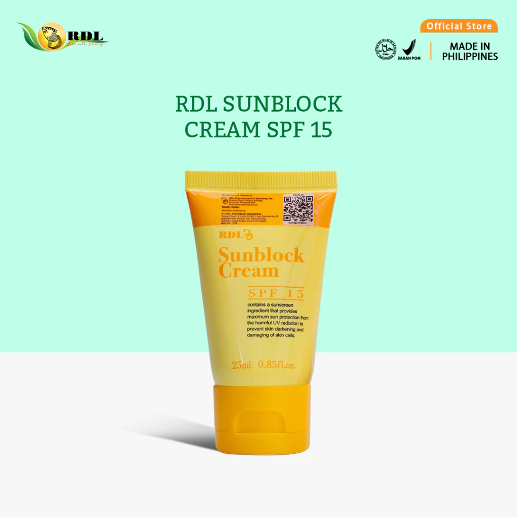 Jual RDL Sunblock Cream SPF 15 UVA UVB Protection Sunscreen Tabir Surya ...