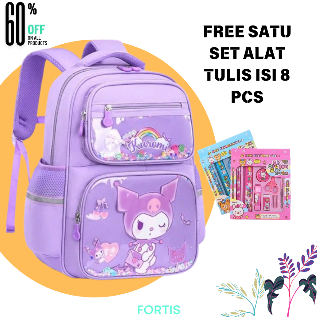 Jual TAS KUROMI-MY MELODI / TAS ANAK PEREMPUAN TK / TAS RANSEL SEKOLAH TK SD / RANSEL KARAKTER ...