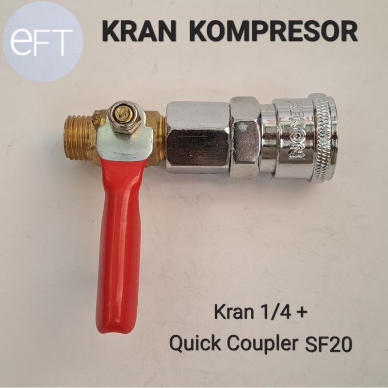 Jual Kran sambungan kompresor Quick Coupler SF20 dan kran 1/4 | Shopee ...