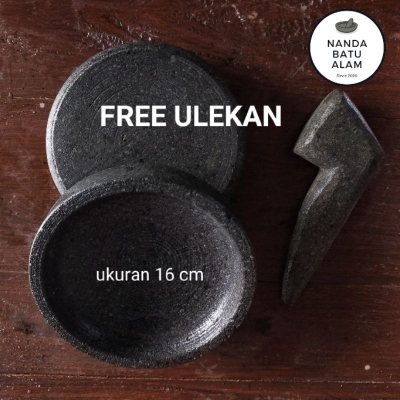 Jual COBEK BATU ASLI 16CM FREE ULEKAN BATU / LAYAH BATU / COET BATU ...