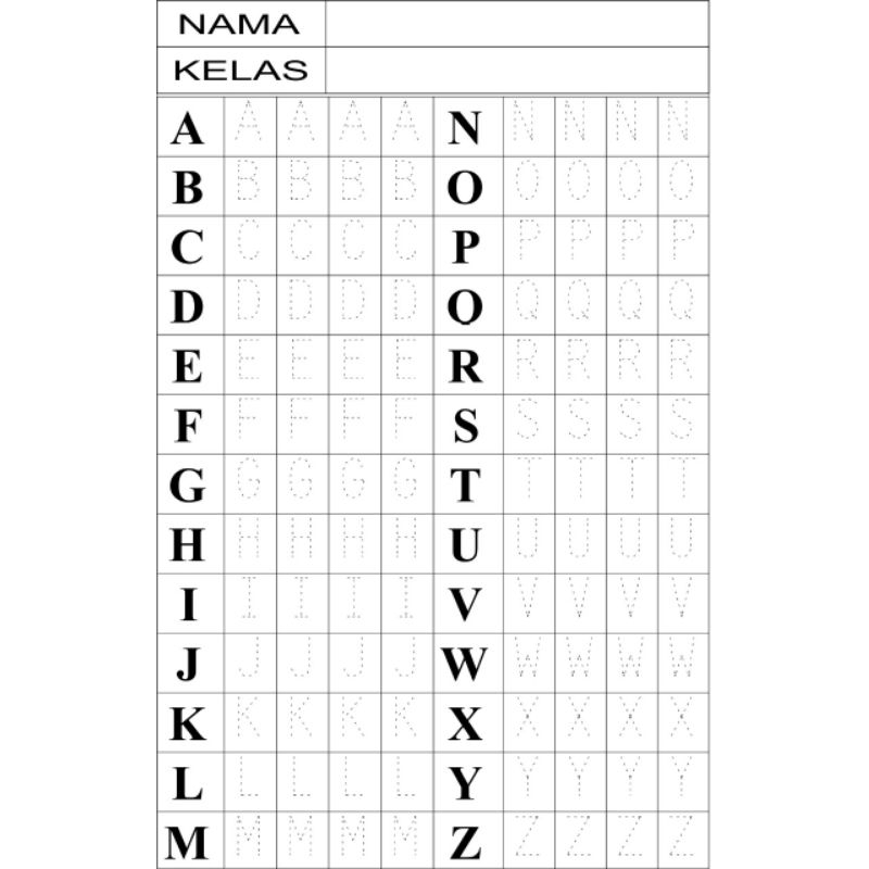 Jual Kertas latihan menulis huruf abcd 40 pcs | Shopee Indonesia