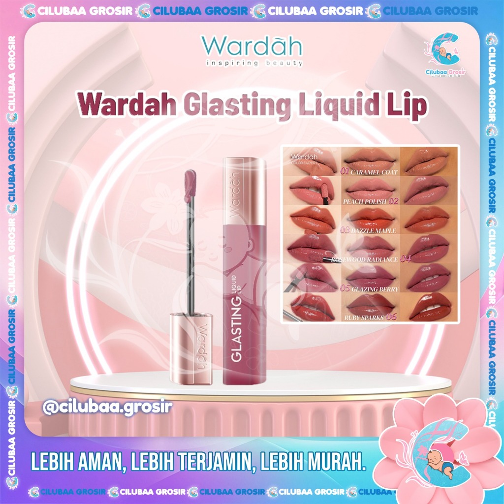 Jual WARDAH Liquid Lip Glasting || Hi-Pigmented Glass Color || Ringan, Tidak Lengket ...