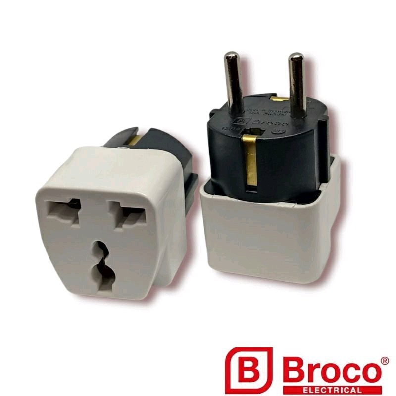 Jual BROCO Colokan Listrik Converter Sambungan Kaki Tiga 3 / Gepeng SNI ...