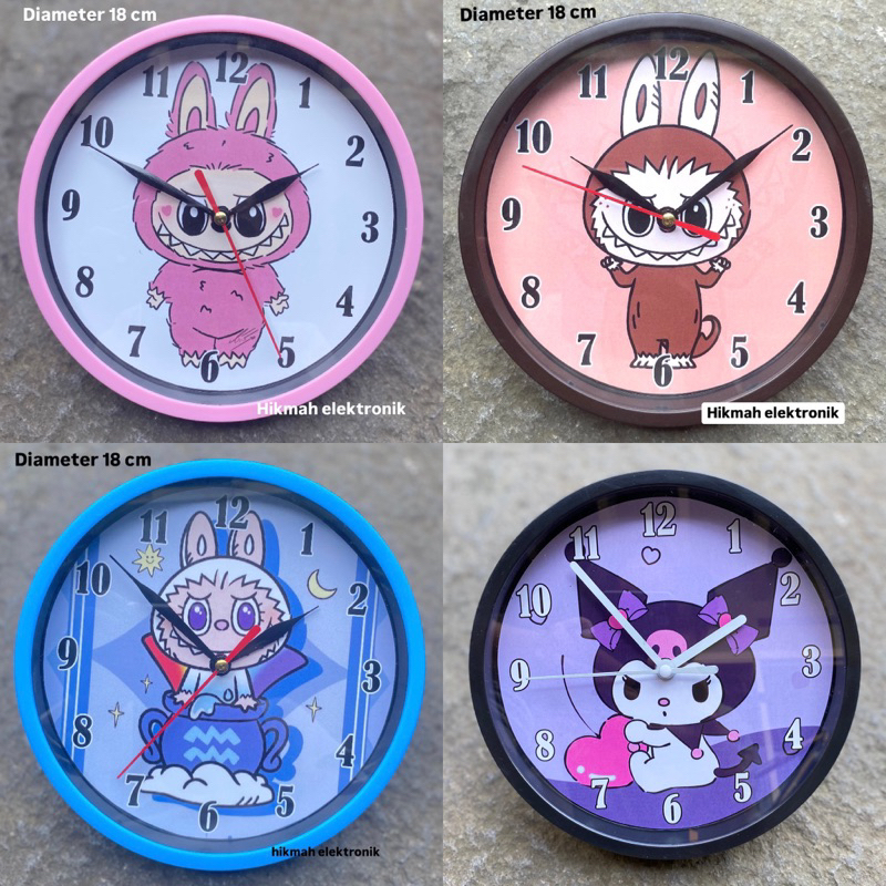 Jual Jam Dinding Meja Karakter 9928/jam Labubu/jam kuromi/jam polos ...