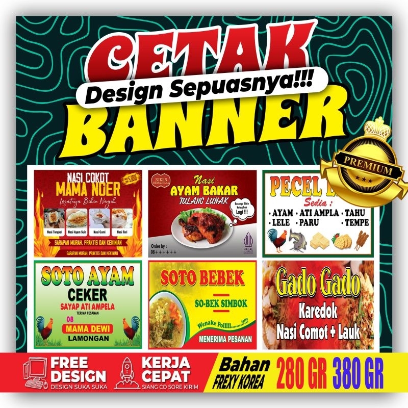 Jual SPANDUK BANNER JUAL ANEKA MAKANAN FRE DESIGN | Shopee Indonesia