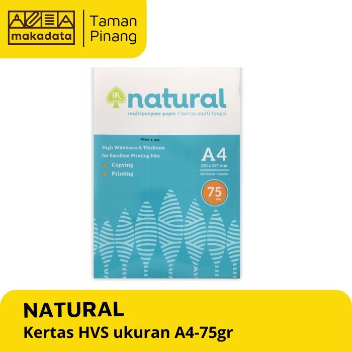 Jual KERTAS HVS / KERTAS FOTOCOPY / KERTAS PRINT NATURAL A4 75 GRAM (1 RIM) | Shopee Indonesia