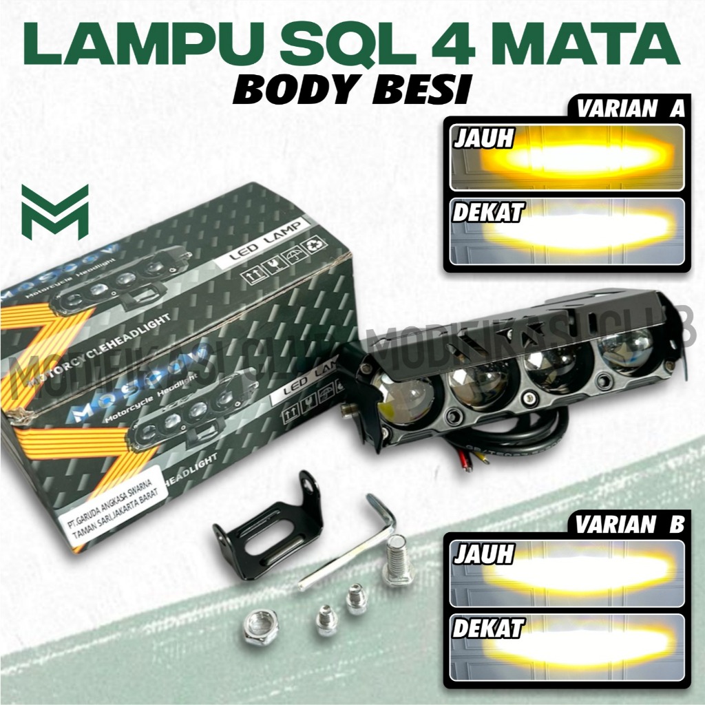 Jual LAMPU TEMBAK FOGLAMP LASER SQL 4 MATA TANPA KIPAS BODY BESI ...