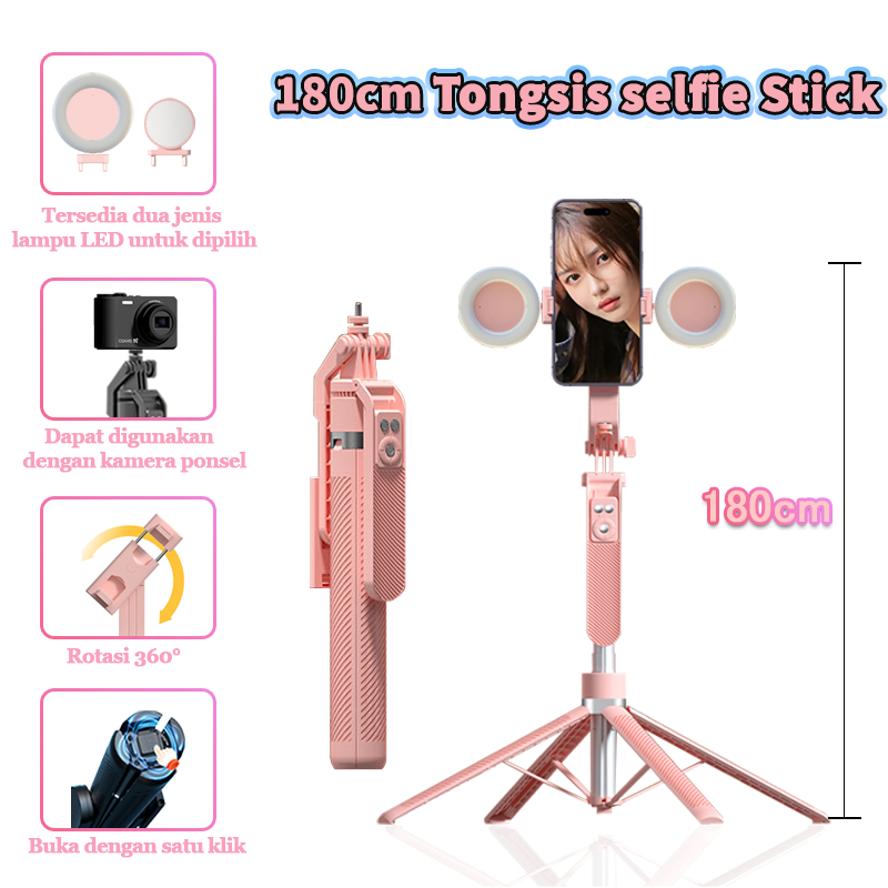 Jual Trbest 1800MM Tongsis Tripod Bluetooth Selfie Stick Remote Tripod ...