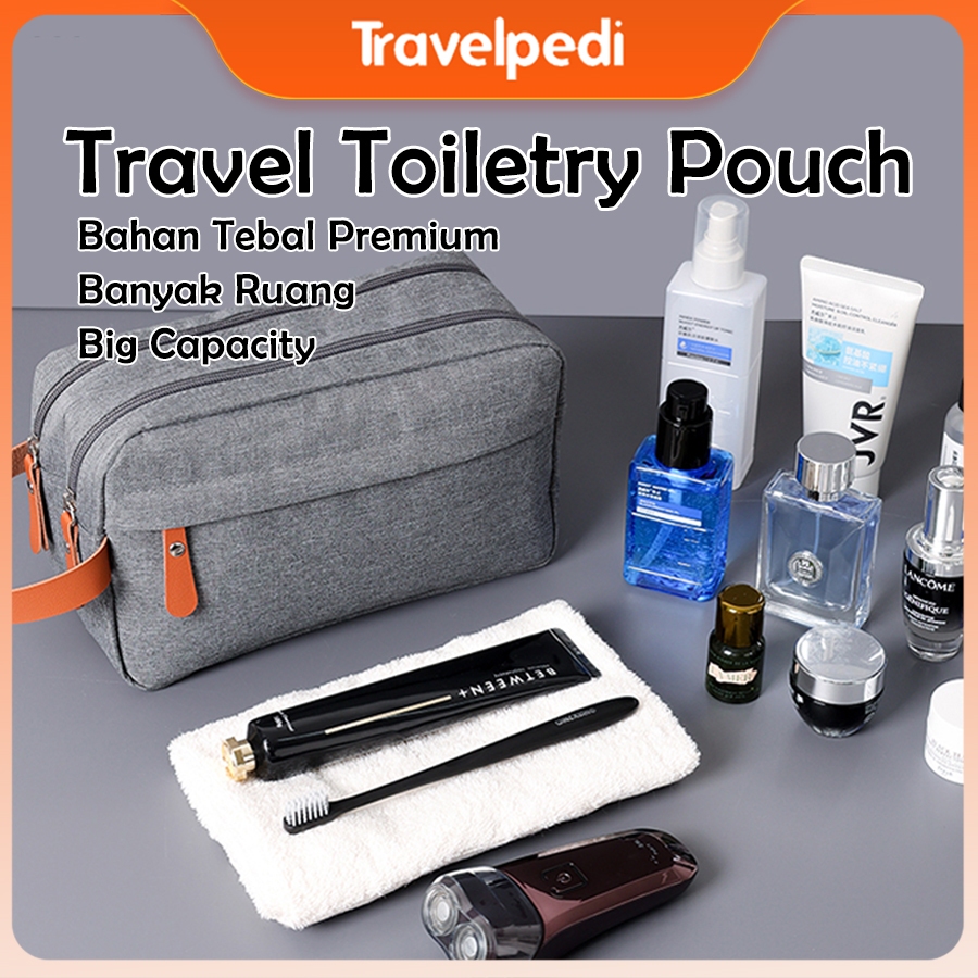 Jual Travel Toiletry Pouch Shaving Kit Organizer Bag Mens Dompet ...