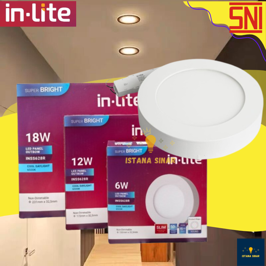 Jual INLITE Downlight LED OB IN-LITE PANEL Led Outbow 6 WT 12 WT 18 WT ...