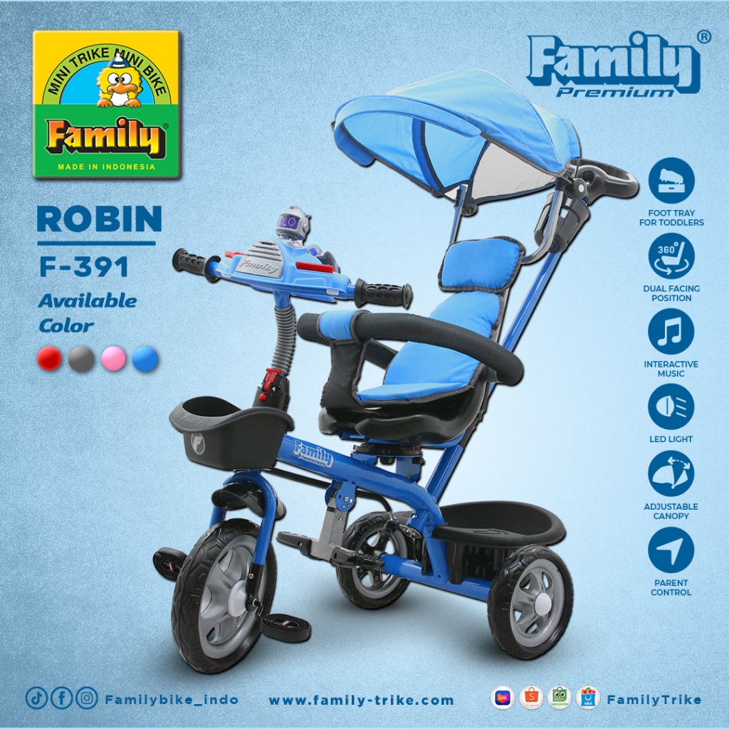 Jual SEPEDA ANAK RODA 3 FAMILY 391 ROBIN | Shopee Indonesia