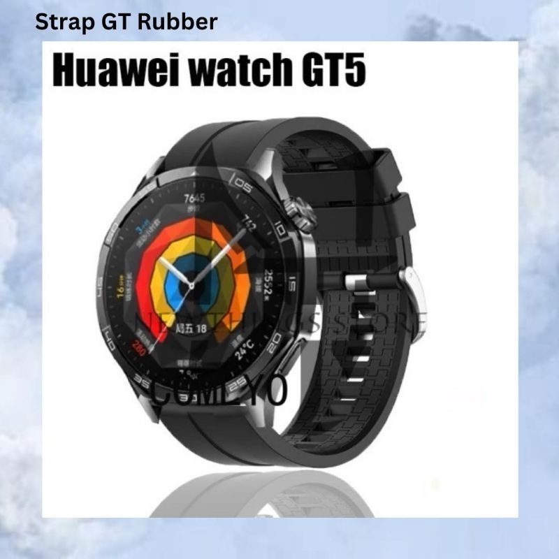 Jual STRAP TALI JAM GT RUBBER HUAWEI WATCH GT5 46MM / GT 5 PRO 46MM ...