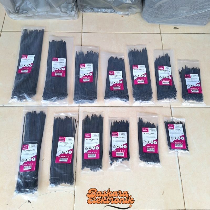 Jual KABEL TIES / TALI KABEL HITAM KLOP ( ISI 100 ) | Shopee Indonesia