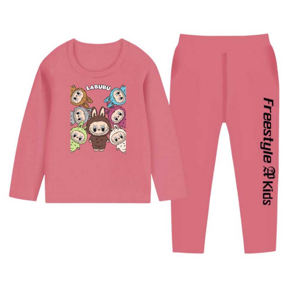 Jual AP KIDS SETELAN LENGAN PANJANG BAJU TIDUR VIRAL MOTIF LABUBU ANAK PEREMPUAN DAN ANAK LAKI ...