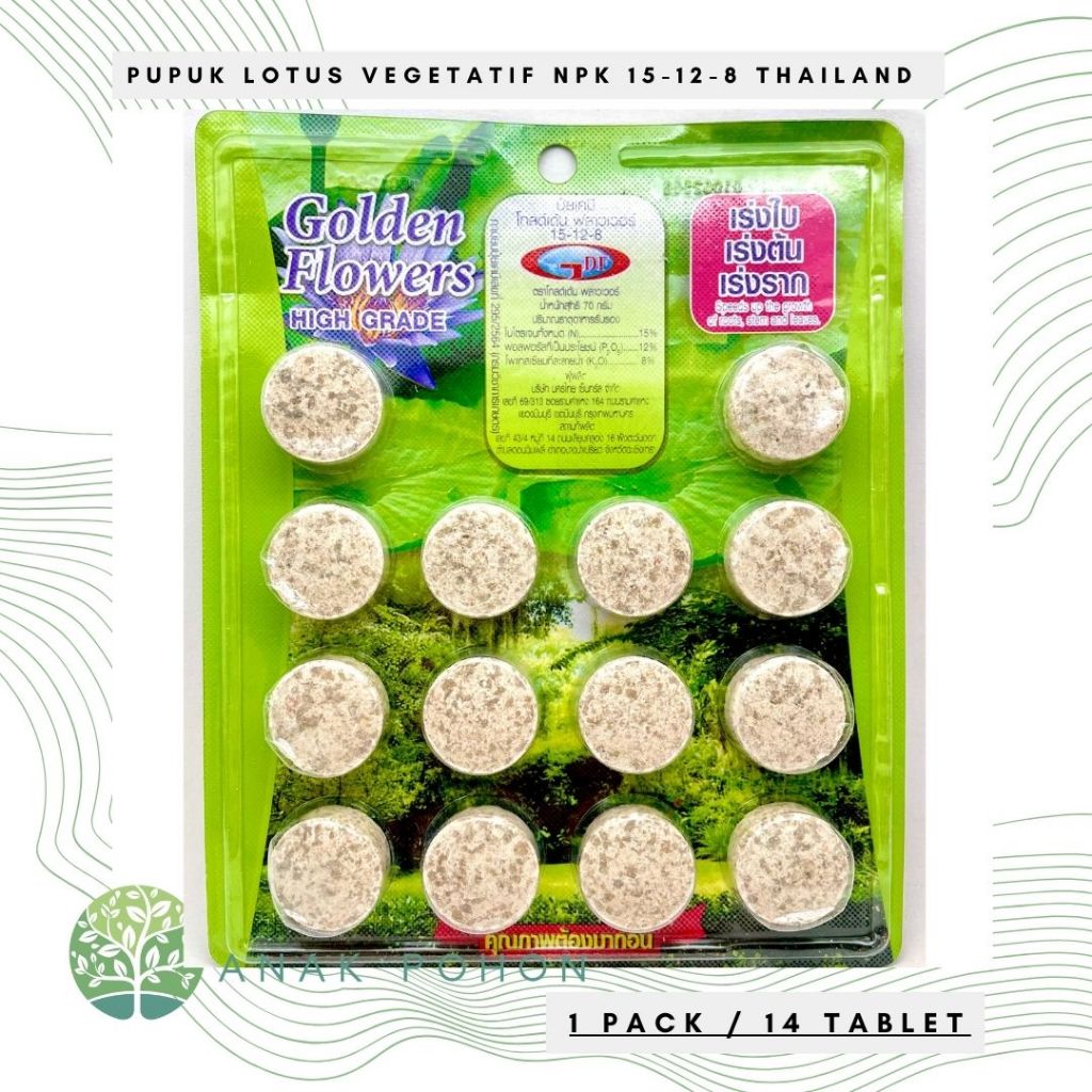 Jual Pupuk Tanaman Air Hijau Tablet NPK 15-12-8 Untuk Fase Vegetatif ...