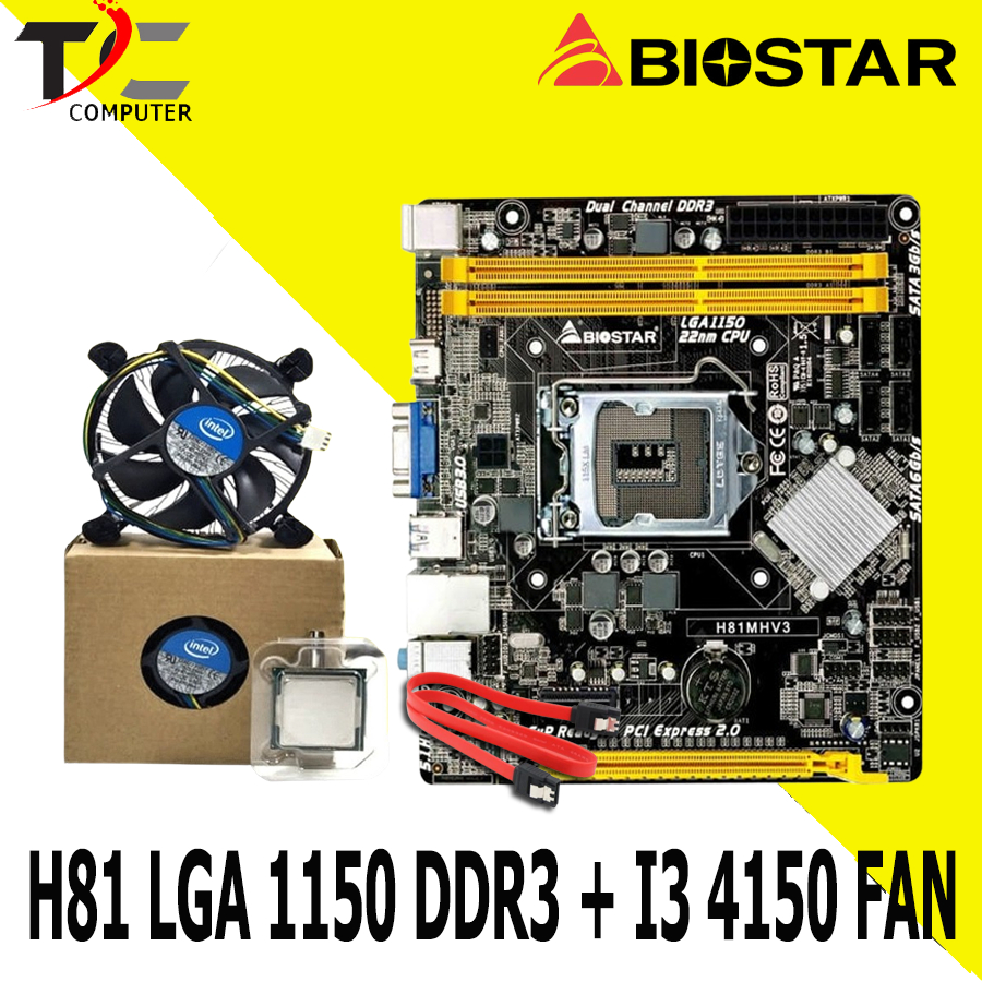 Jual MOBO LGA 1150 H81 Plus Processor intel core i3 4160 + FAN | Shopee Indonesia