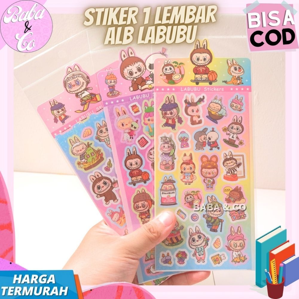 Jual STIKER LABUBU ALB 1 LEMBAR STIKER UNIK LABUBU LUCU STICKER ...