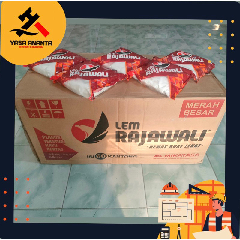 Jual 1DUS/KARTON ISI 60PCS LEM KAYU RAJAWALI 1KG BESAR MERAH / Lem kayu ...