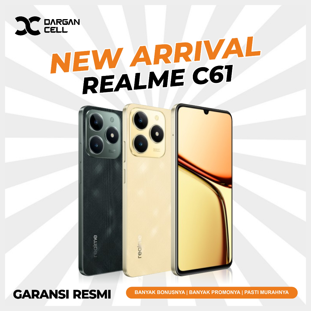Jual REALME C61 8/128GB | 90Hz EYE COMFORT DISPLAY | 50MP AI CAMERA | 5000mAh MASSIVE BATTERY ...