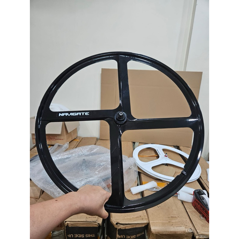 Jual Wheelset Depan Navigate 4 Spoke Warna Hitam Magnesium Alloy ...