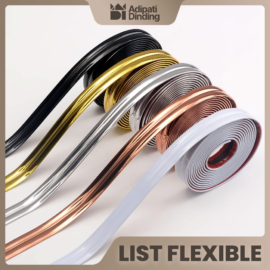 Jual List Strip Fleksibel Dekorasi Dinding 3D, List Strip Gold Mirror ...