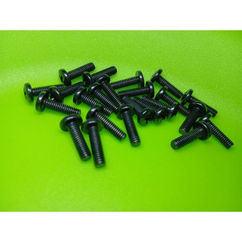 Jual Baut jp hitam M4 x 15 5pcs baut cover body hitam ulir standar baut ...