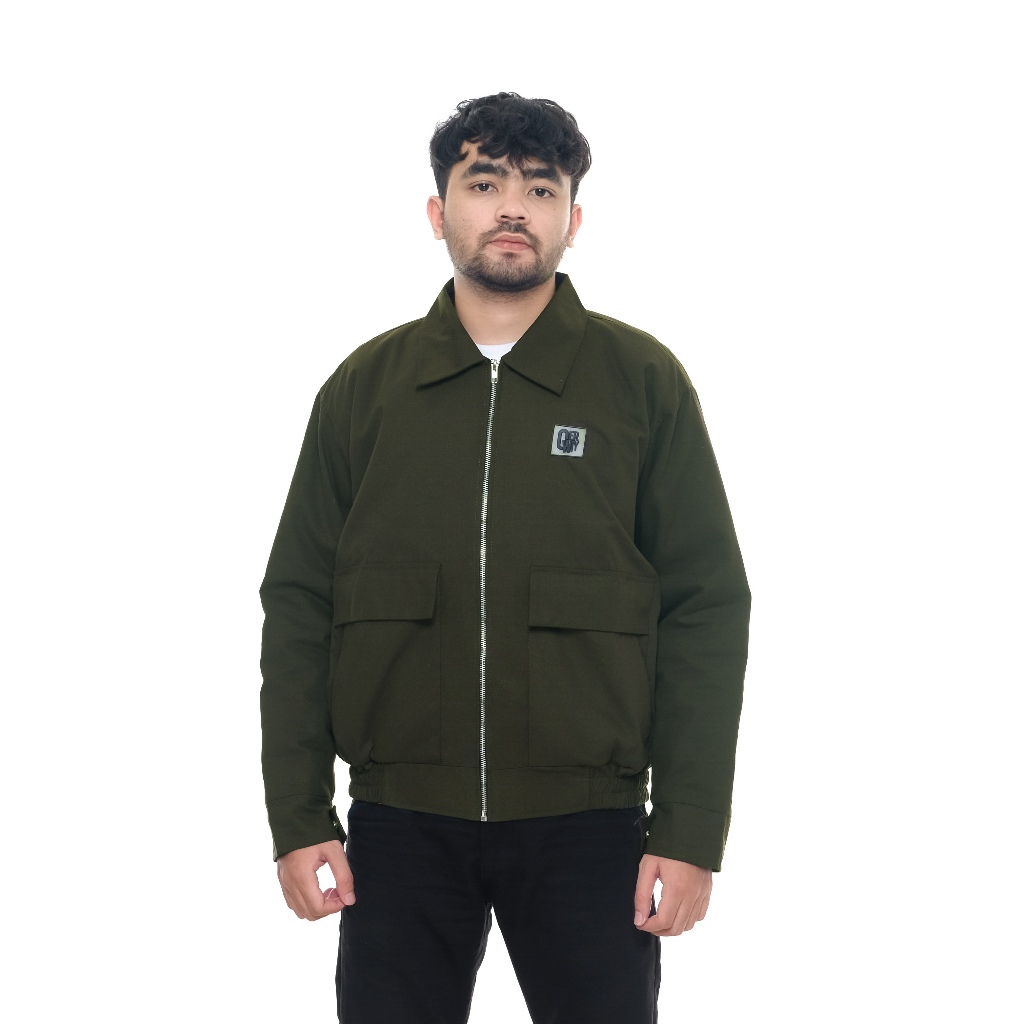 Jual Qwertylife Work Jacket Boxy Basic - Kanvas Army | Shopee Indonesia