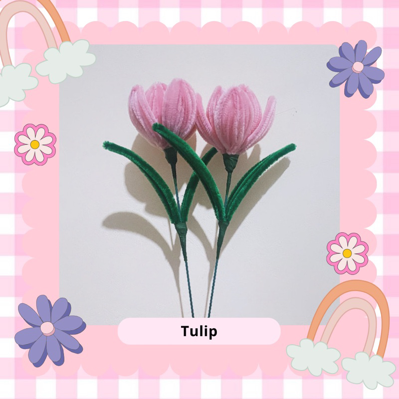 Jual BUNGA TULIP Bunga Kawat Bulu Satuan / Bunga Kawat Bulu 1 Tangkai ...