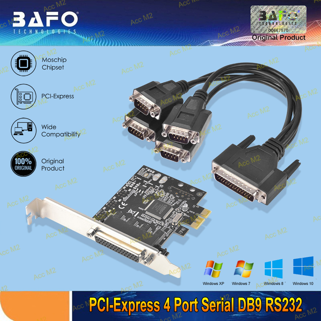 Jual BAFO PCI-e 4 Port Serial RS232 DB9 Expansion Card PCI Express PCIE ...