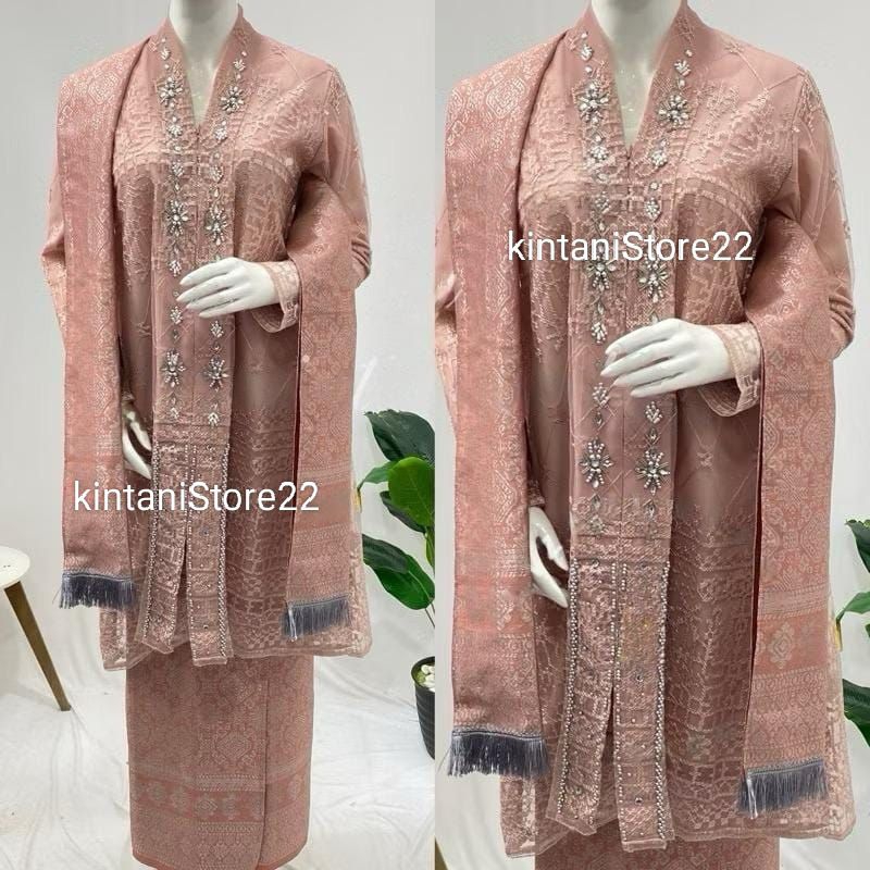 Jual SET KEBAYA SONGKET SELENDANG V KARTINI RIZANI STORE / KEBAYA JUMBO ...