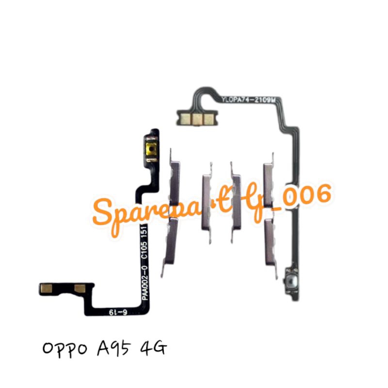 Jual TOMBOL SET + FLEXIBEL ON OFF VOLUME OPPO A95 4G KOMPLIT SATU SET ORI | Shopee Indonesia