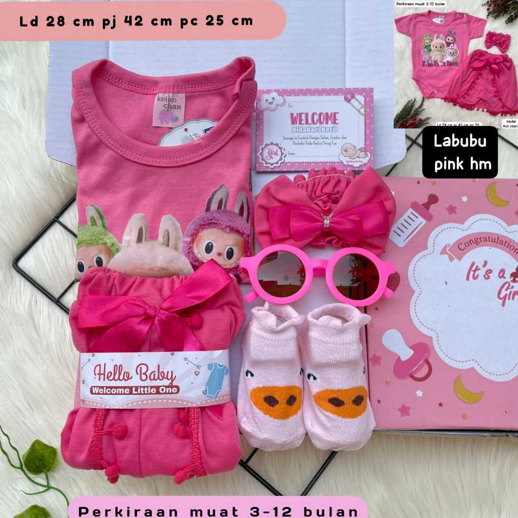 Jual Set kado baju bayi motif labubu / baju labubu bayi / baju labubu ...