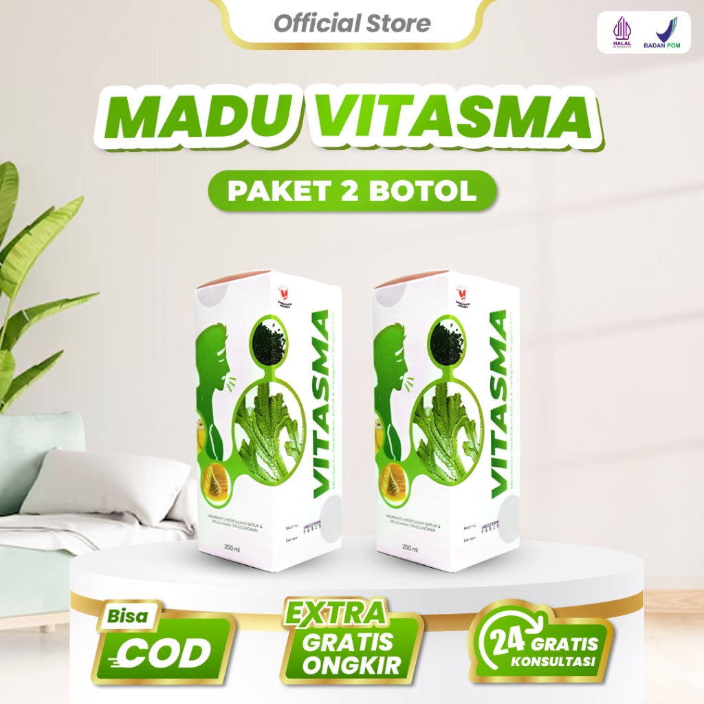 Jual Madu Vitasma 2 Botol - Untuk Masalah Pernafasan Batuk Asma Ispa ...