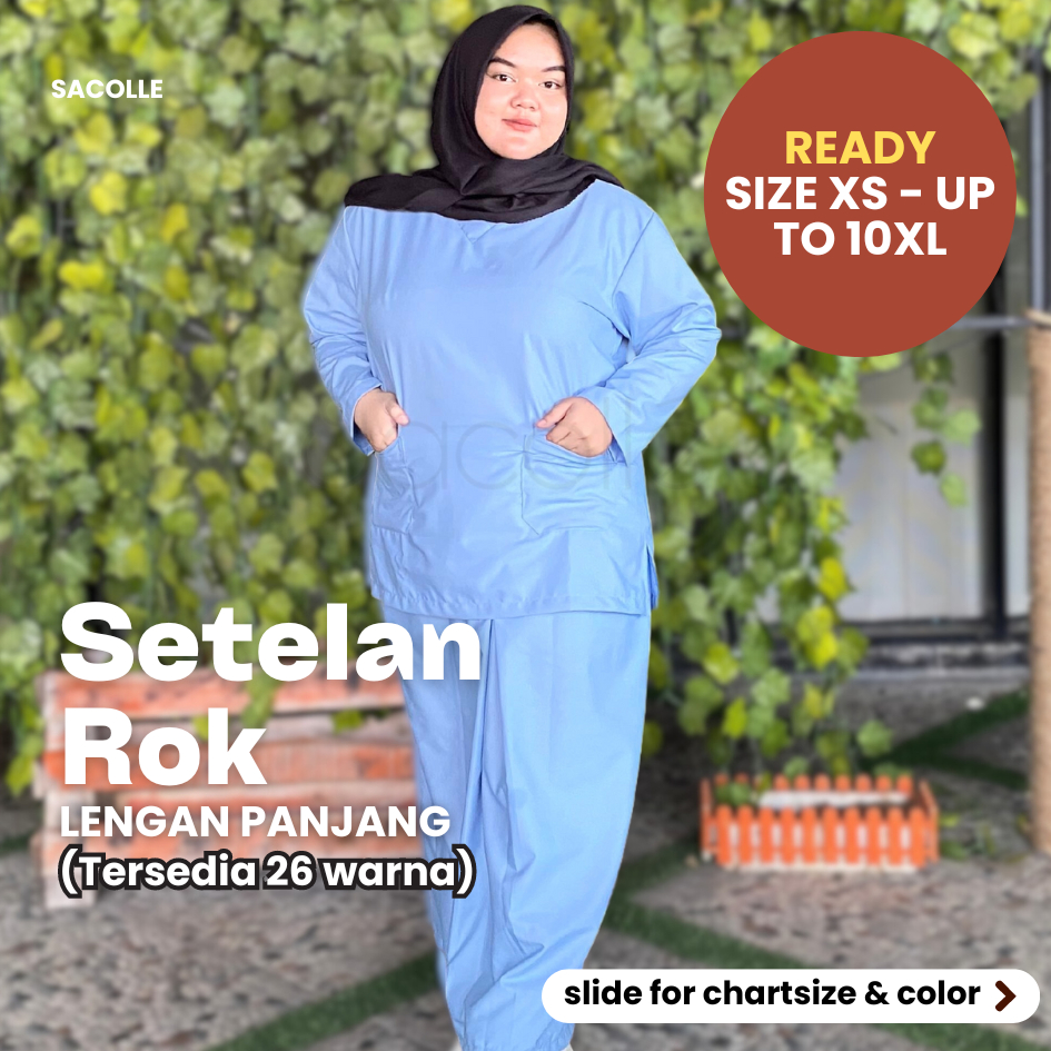 Jual Baju Jaga Setelan ROK / Baju OKA OKA Scrub Dokter Perawat Medis / Lengan Panjang | Shopee ...