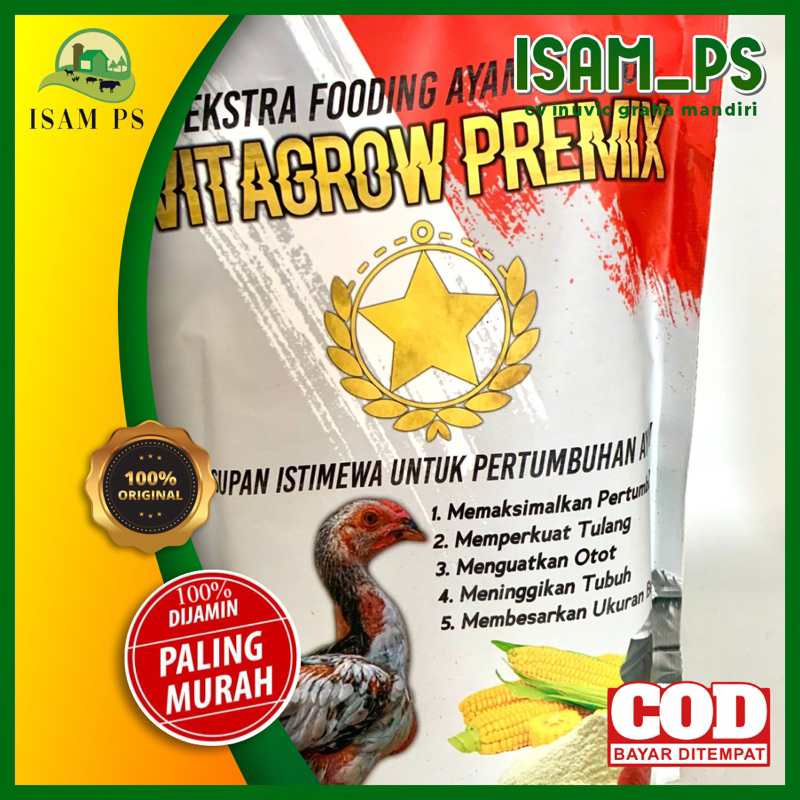 Jual VITAGROW PREMIX Vitamin ayam pakan pemacu pertumbuhan badan ...
