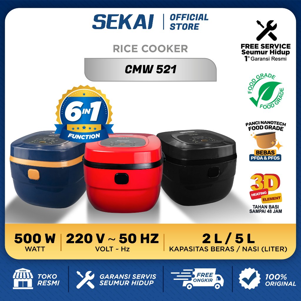 Jual SEKAI NOVA Rice Cooker Digital 6 in 1 / Penanak Nasi Magic Com 2 L ...