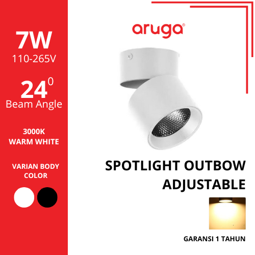 Jual Lampu LED Spotlight Outbow Adjustable 7 Watt Surface Mounted ...