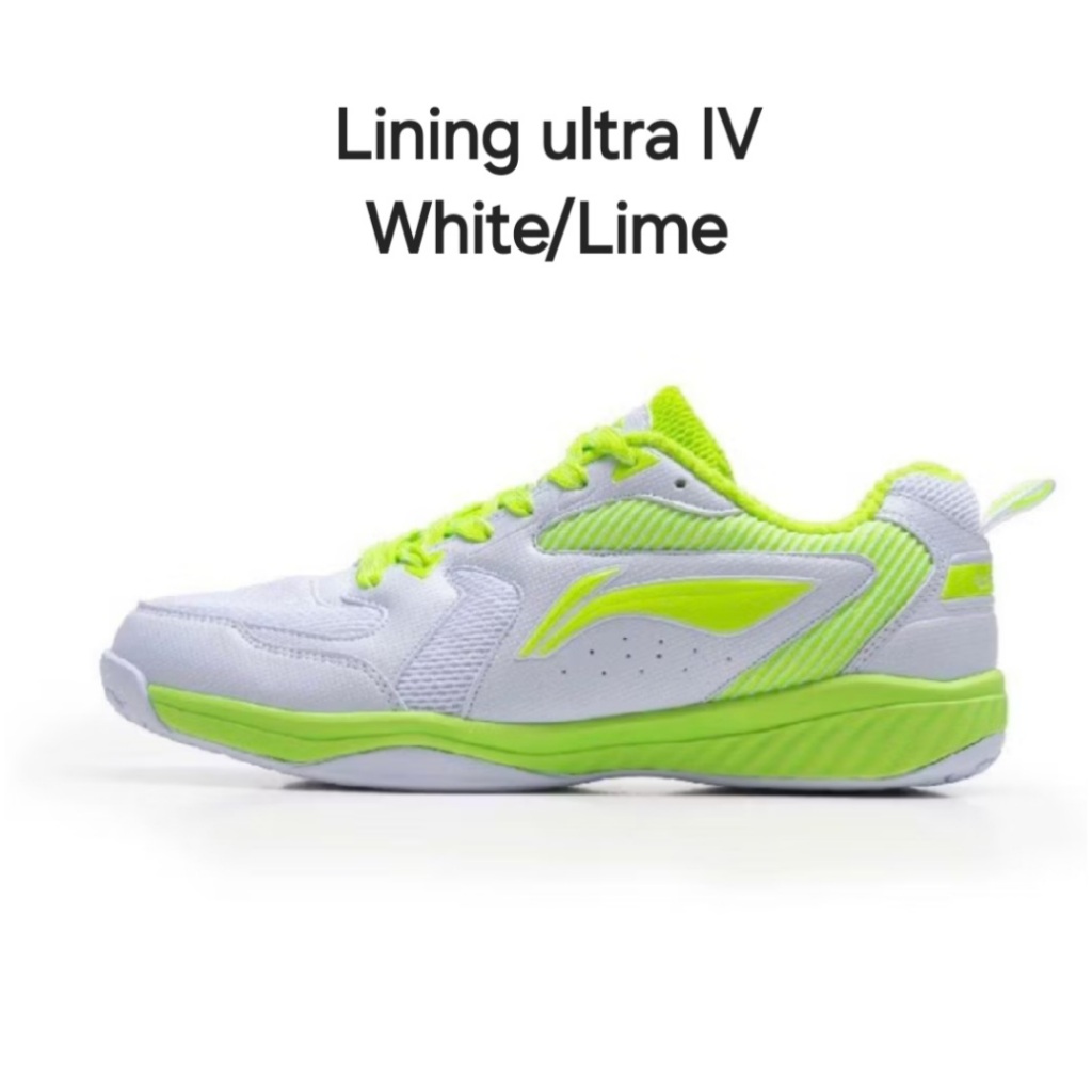 Jual Sepatu badminton LINING ULTRA IV (White/Lime) | Shopee Indonesia