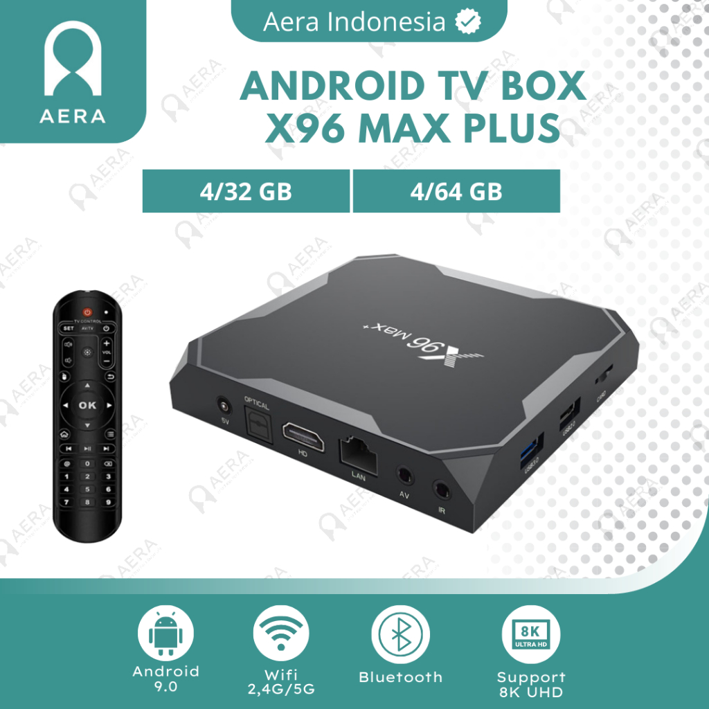 Jual TV Box X96 MAX PLUS RAM 4GB ROM 32GB - Android 9 - Ultra HD 8K ...