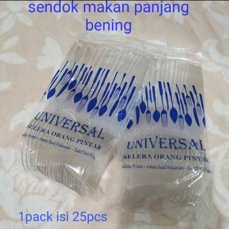 Jual SENDOK MAKAN PLASTIK BENING / SENDOK PLASTIK ( 1 PACk ISI 25 PCS ...