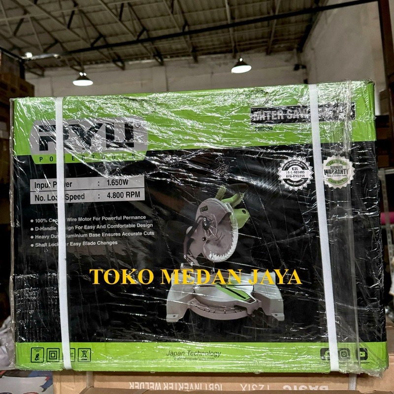 Jual MESIN MITTER SAW RYU 10” INCH RMS 255 MESIN POTONG ALUMINIUM KAYU ...