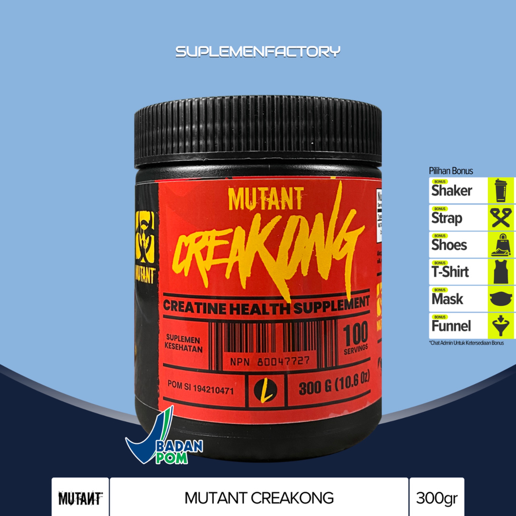 Jual Mutant Creakong 300 Gram Creatine 100 Serving | Shopee Indonesia