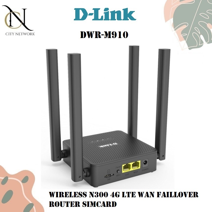 Jual D-Link DWR-M910 Wireless N300 4G LTE WAN Faillover Router simcard ...