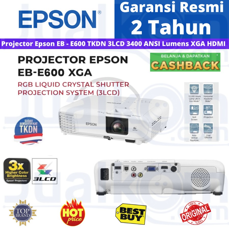 Jual Projector EPSON EB-E600 EBE600 EB E600 PENGGANTI EPSON EB-E500 EB ...
