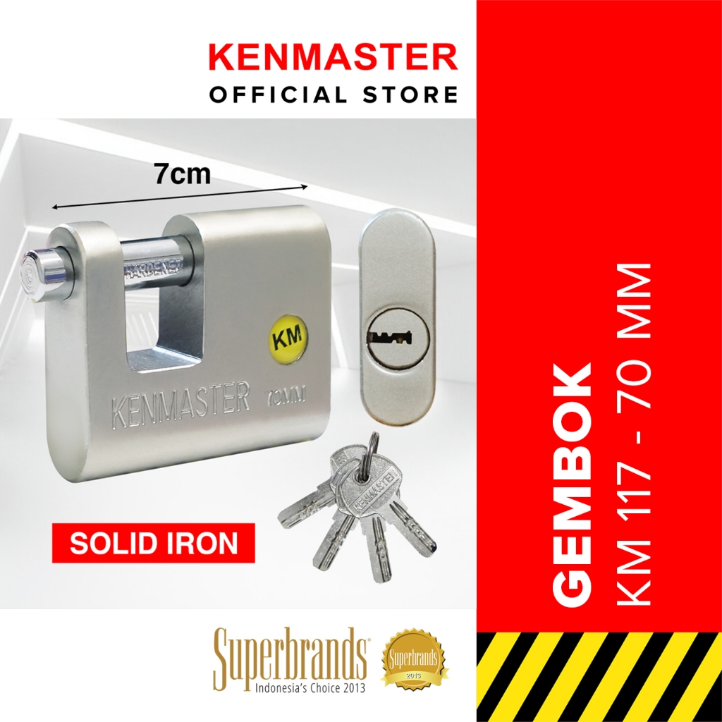Jual Kenmaster Gembok GIANT 70MM - KM-117 / Gembok Anti Maling / Gembok ...
